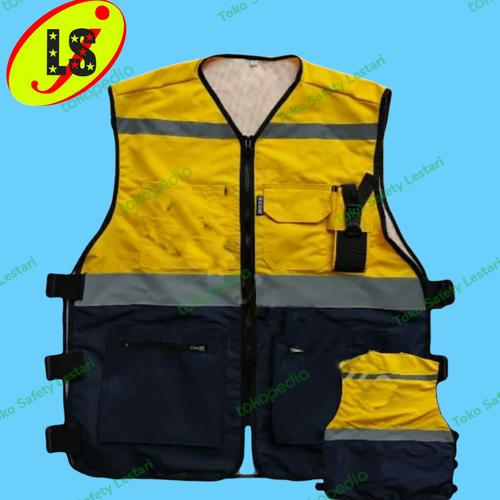 Jual SAFETY VEST KOMBINASI KUNING HITAM / ROMPI KERJA PROYEK - Jakarta ...