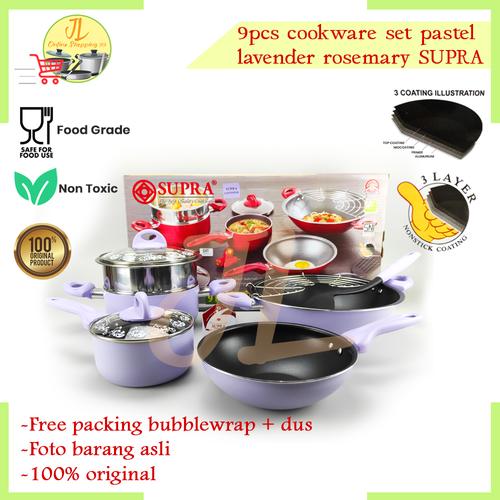 Jual panci set 9pcs cookware set rosemary Lavender SUPRA / penggorengan ...