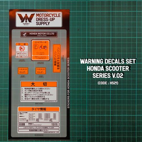 Jual Sticker detail/warning stickers/warning decals Honda Scooters V.2 ...