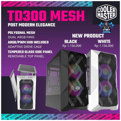Promo Cooler Master TD 300 Mesh Matx Case for PC Gaming - Putih Cicil 0 ...