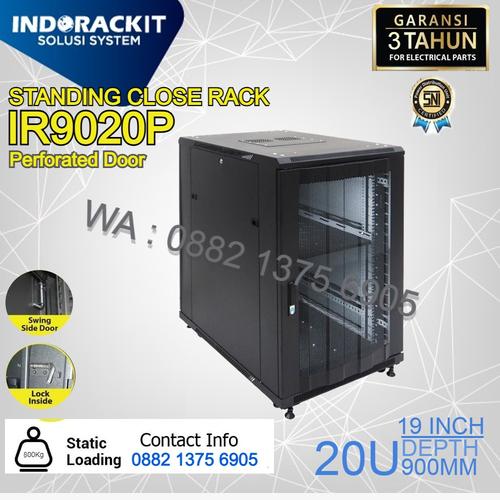 Jual Rack Server INDORACK Perforated Door Rak Server 20U D.900mm ...