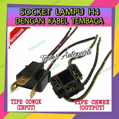 Jual Socket Soket Lampu H4 Mobil Tipe Cewek & Cowok Input / Socket ...