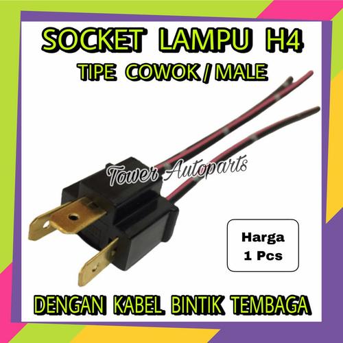Jual Socket Soket Lampu H4 Mobil Tipe Cewek & Cowok Input / Socket ...