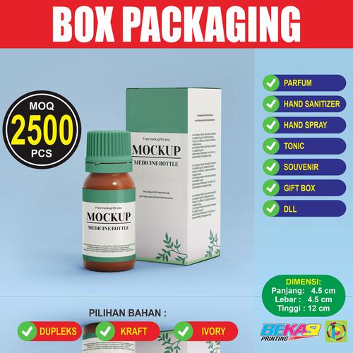 Jual 4.5x4.5x12 cm Box Packaging Kemasan Botol Lampu Obat Semprot Bedak ...