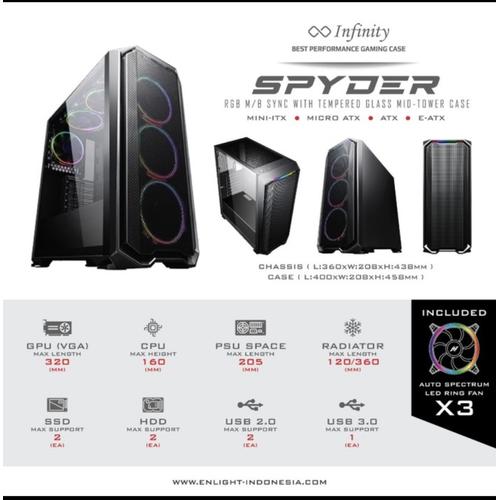 Jual CASING INFINITY SPYDER + 3 FAN - Jakarta Pusat - KXCOMP | Tokopedia