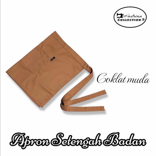 Jual Celemek setengah badan /helf apron/celemek pinggang - coklat muda ...