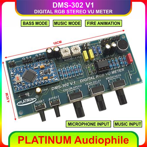 Jual Stereo Vu Meter Modul DMS-302 V1 Digital RGB Music Stereo Vu Meter ...
