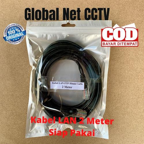 Jual Kabel LAN Hitam 2 Meter UTP Ftp Stp RJ45 Cat5E 2 Meter Siap Pakai ...
