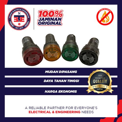 Jual Pilot Lamp Buzzer LED 22mm Alarm Dengan Lampu Indikator LED Untuk ...
