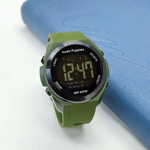 Jual jam tangan pria / wanita HUSH PUPPIES Tali rubber DIGITAL - abu ...