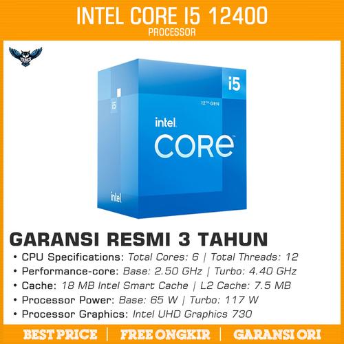 Promo Intel Core i5 12400 Box | 4.4Ghz 6C 12T | GEN 12th LGA1700 Alder ...