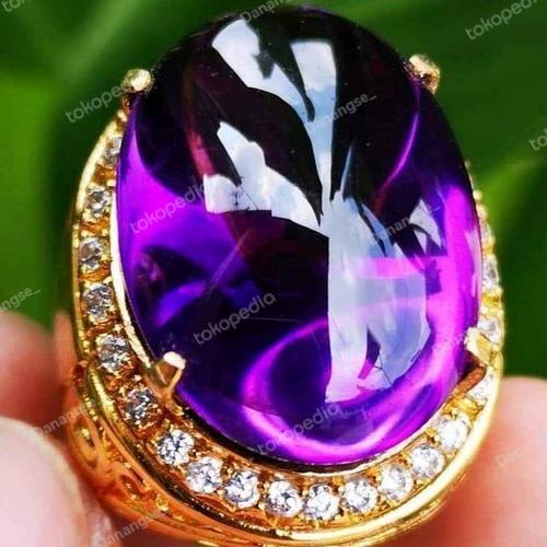 Jual Batu kecubung bungur asli natural ring perak bangkok 926 siap ...
