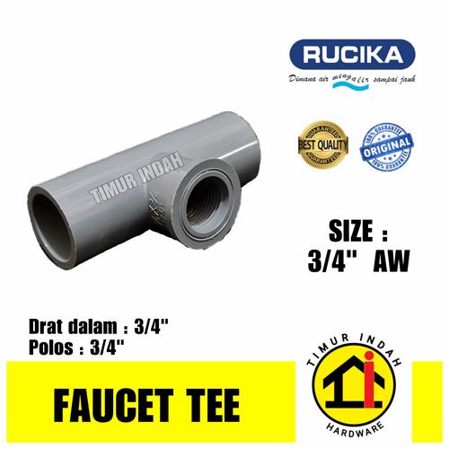 Jual Tee Drat Dalam 3/4" AW / Faucet Tee 3/4" AW - RUCIKA - Kota ...