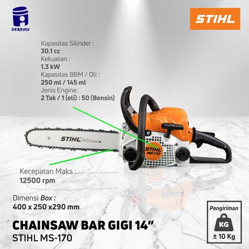 Jual CHAINSAW STIHL MS 170 SENSO MS170 Gergaji Kayu 14 inch Bar GIGI - Kota Surabaya - SEKERU ...