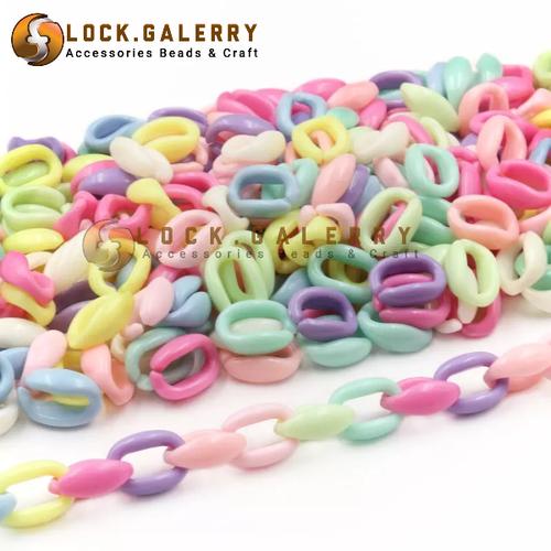 Jual Manik Rantai Akrilik Bahan Strap Masker Rantai Masker Warna Pastel ...