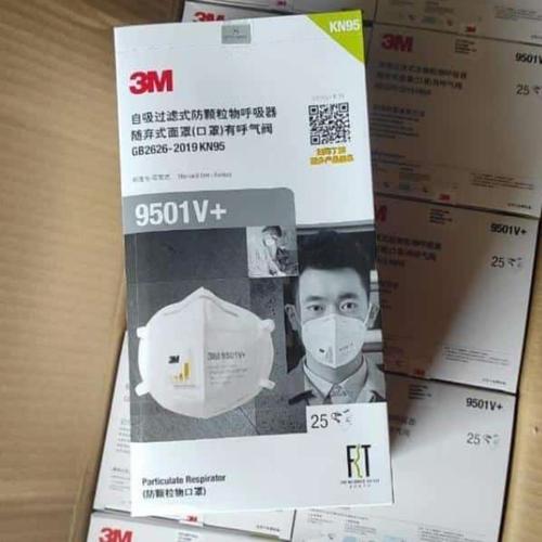 Jual masker 3M 9501v+ , 9551V Kn95 5ply Kemasan Box isi 25 masker ...