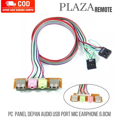 Jual Front Panel PC USB 2.0 DEPAN + JACK AUDIO MIC PCB 6.8 CM - Jakarta ...