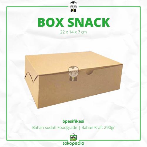 Jual Box snack kraft 22 x 14 x 7cm / box cemilan / dus cake / box donat ...