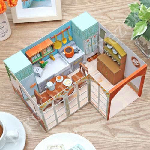 Jual Miniature Interior House Kitchen Papercraft Paper Craft Maket ...