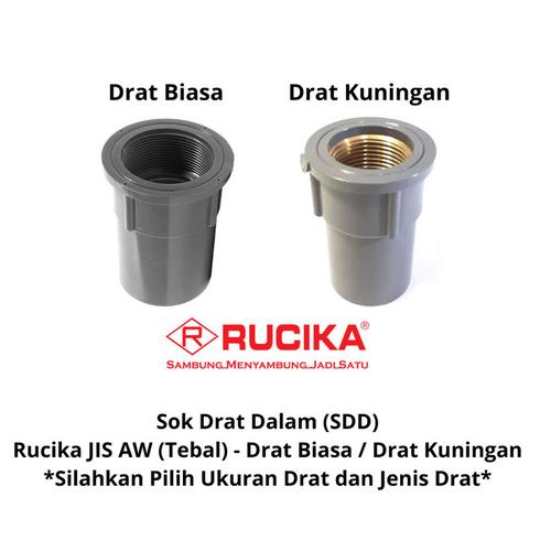 Jual Sok Drat Dalam SDD PVC RUCIKA 1/2 " INCH / Fitting Pipa PVC ...