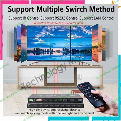 Jual 4K Video Wall Controller 3x3 Multiviewer (5 Input 9 Output) Suport ...