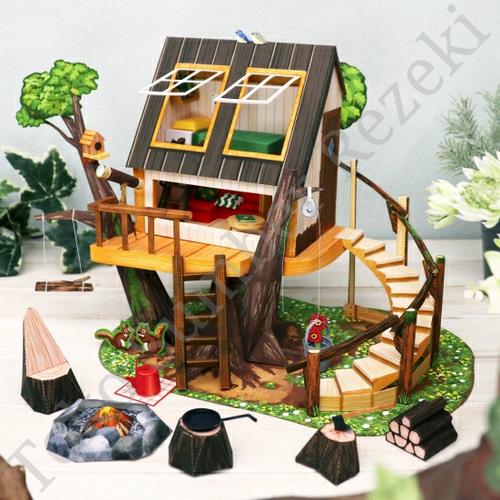 Jual Miniature World Treehouse Papercraft DIY Paper Craft Tree House ...