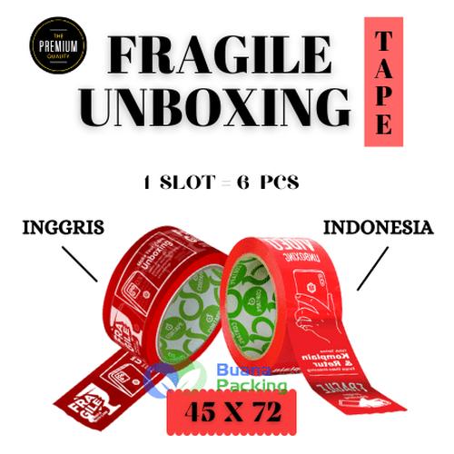 Jual LAKBAN / ISOLASI / SELOTIP FRAGILE MERAH UNBOXING INDONESIA ...