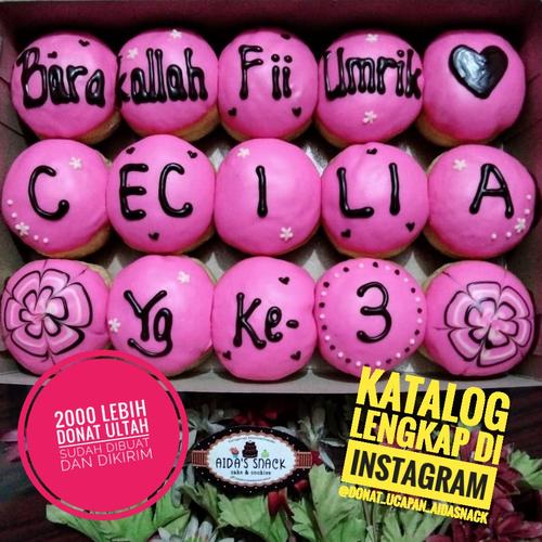 Jual Kue donat cake ultah ulang tahun full pink by aida's snack bandung ...