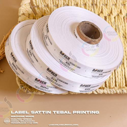 Jual label satin printing / label satin sablon merek custom / satin ...