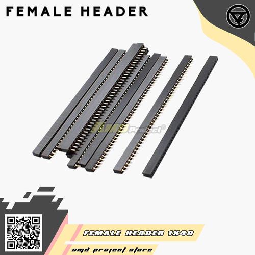 Jual Pin Header Female 2,54mm 1x40 Warna Hitam Housing Cewek 2.54 mm ...