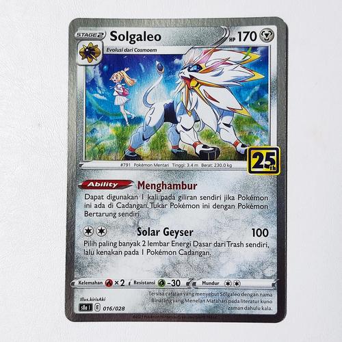 Promo Solgaleo 016/028 S8a - Pokemon 25th Anniversary Card TCG Indonesia - Jakarta Timur ...