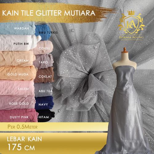 Jual Tile Tulle Kain Bahan Mutiara Glitter Per 0.5m Lebar 175cm ...