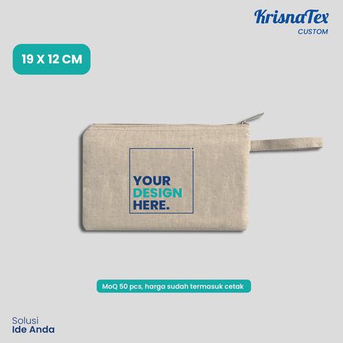 Jual Custom Pouch Zipper Tali Kanvas Natural - Dompet Tempat Pensil ...