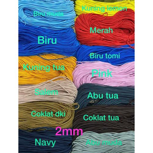 Jual 100meter Tali Karet 2mm / Elastic String / Tali Tenda / Frame ...