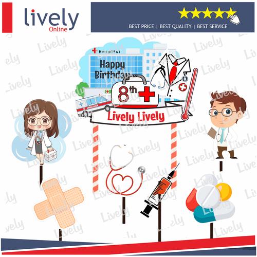 Jual Custom Nama Cake Topper Karakter Dokter Hiasan Ulang Tahun ...