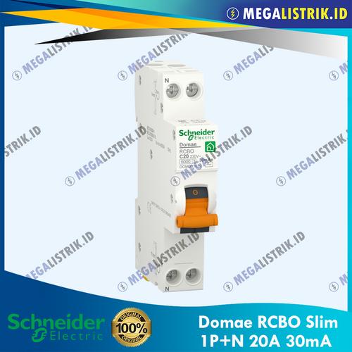 Jual Schneider RCBO 1P+N 20A / 1P + N 20 Ampere 30mA Domae Slim MCB + ELCB - Kota Surabaya ...
