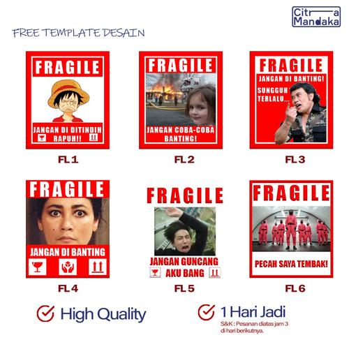 Jual Stiker Fragile Pengiriman OlShop | Sticker Fragile Lucu Unik ...
