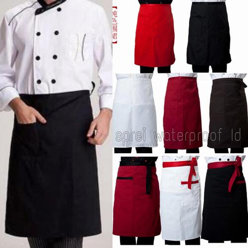 Jual Termurah Apron Chef Celemek Koki Half Setengah Badan Bahan Import ...