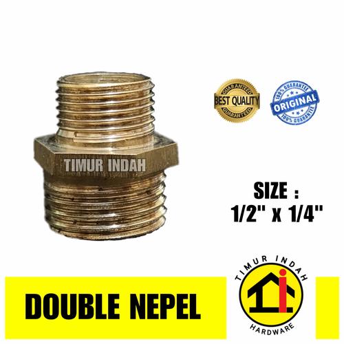 Jual Double nepel 1/2" x 1/4" kuningan - Kota Surabaya - TIMUR INDAH HARDWARE | Tokopedia