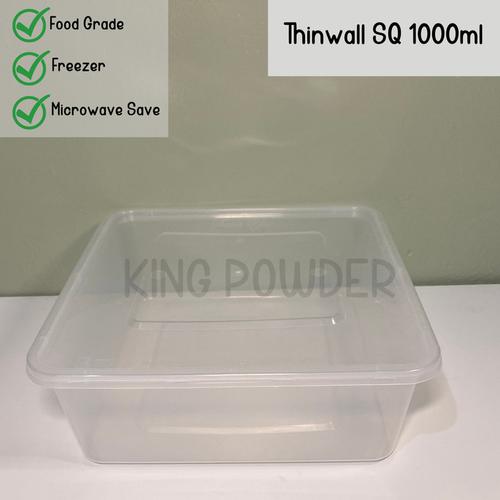 Jual Thinwall SQUARE 1000 ML | Tempat Makan Plastik Kotak 1000ml 1 DUS ...
