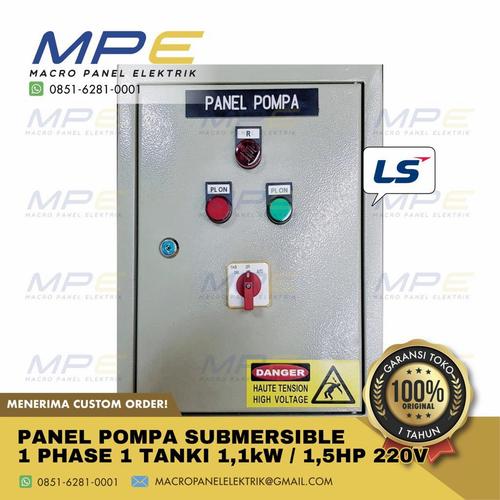 Jual Panel Pompa Submersible 1 Phase 1 Tanki 1,1kW 1,5HP 220V Merk LS ...