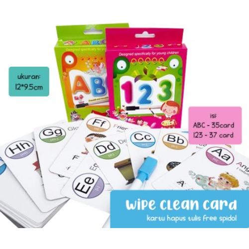 Jual WIPE CLEAN FLASHCARD Besar / flash card kartu pintar bisa hapus ...
