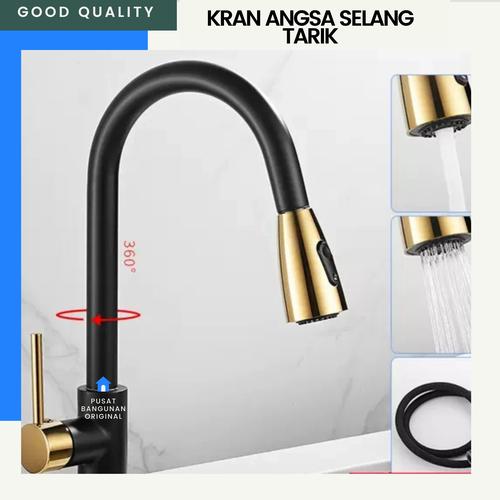 Jual KRAN CUCI PIRING TARIK FLEKSIBEL KERAN DAPUR BERSIH PANTRY BLACK ...