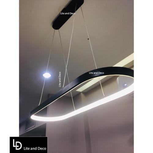 Jual LAMPU GANTUNG ELIPS SIMPLE MINIMALIS HITAM L size 120cm - Hitam ...