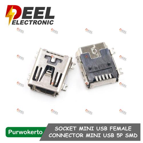 Jual SOCKET MINI USB FEMALE CONNECTOR MINI USB 5PIN SMD FEMALE MINI B ...