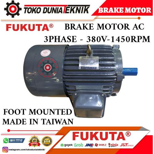 Jual BRAKE MOTOR FUKUTA AC 0.75KW 1HP 4POLE 3PHASE FOOT MOUNTED ...