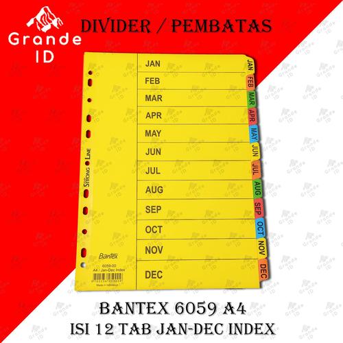 Jual DIVIDER BANTEX 6059 A4 ISI 12 TAB BULAN JAN-DEC INDEX PEMBATAS ...