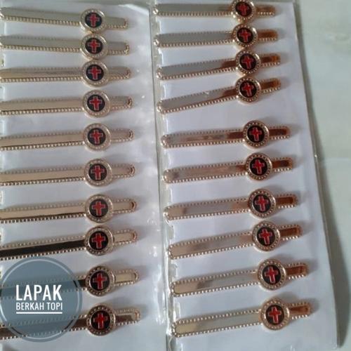 Jual PIN DASI/JEPIT DASI ROHANI GOLD motif isi 10 pics - gold - Jakarta ...
