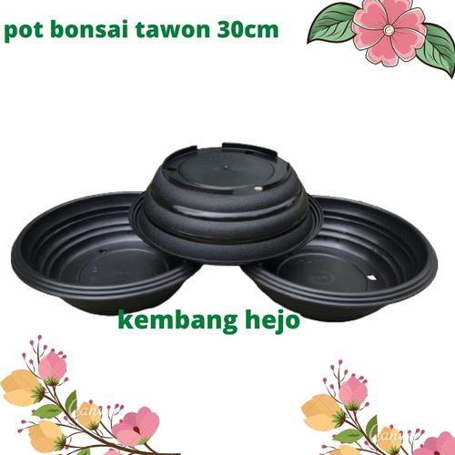 Jual POT BONSAI TAWON 30CM HITAM pot bunga ceper motif tawon bagus ...