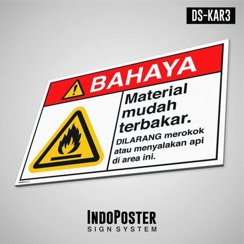 Jual Safety Sign K3 PVC ANSI Material Mudah Terbakar (S) M 45x30cm ...
